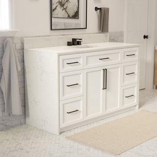 KitchenBathCollection Palisade 60" Single Waterfall Vanity with ...
