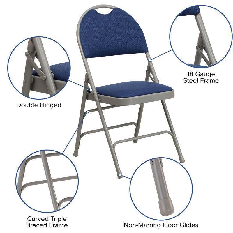 4 Pack Extra Large Ultra-Premium Triple Braced Folding Chair ...