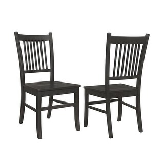 Set of 2 Slat Back Dining Side Chairs in Matte Black - Bed Bath ...