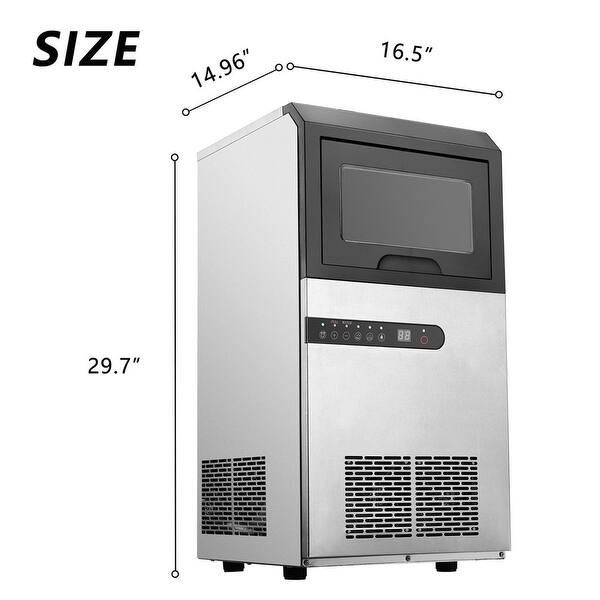 Zenova LED Digital Screen Free-Standing Ice Maker Machine 66 Pounds ...
