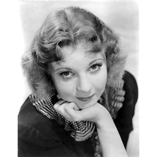 Una Merkel on a Printed Collar and Chin Leaning on Hand Portrait Photo ...