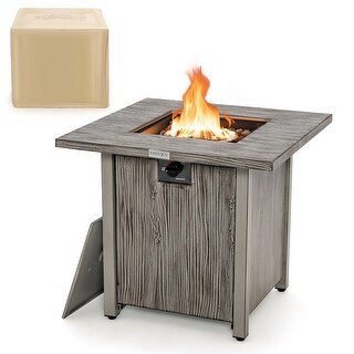 Costway 28'' Patio Square Fire Pit Table 40,000 BTU Propane Gas Table ...
