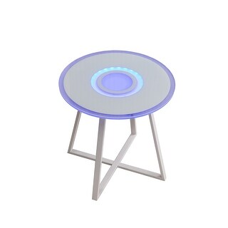 Bluetooth Enabled Accent Table With Usb, Color Changeable Glass Table ...