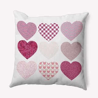 Patterned Hearts Valentines Day Decorative Throw Pillow - Bed Bath ...