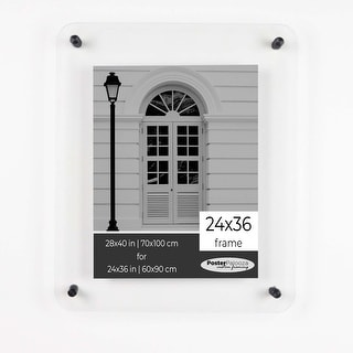 24x36 Floating Acrylic Frame Black Standoff Wall Mount Hardware - 24x36 ...