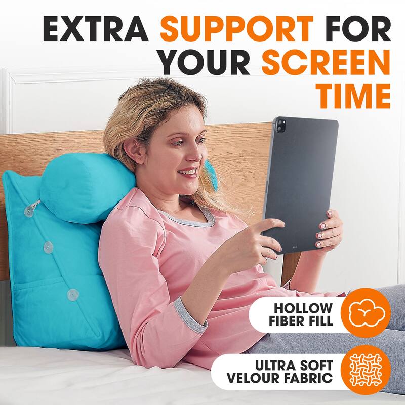 Cheer Collection Wedge Shaped Support Pillow and Bed Rest Cushion ...