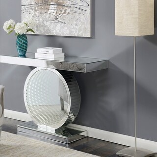 Glamorous Contemporary Mirrored Accent Console Table with LED Lighting ...