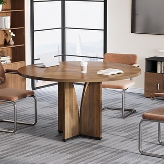 Tribesigns 39" Round Conference Table for 4, Multi-Purpose Office Table ...