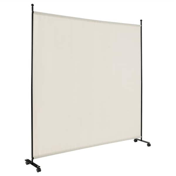 6 Feet Single Panel Rolling Room Divider with Smooth Wheels - 73" x 12 ...