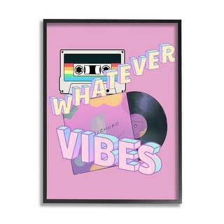 Stupell Whatever Vibes Retro Cassette Framed Giclee Art by Jesse Keith ...