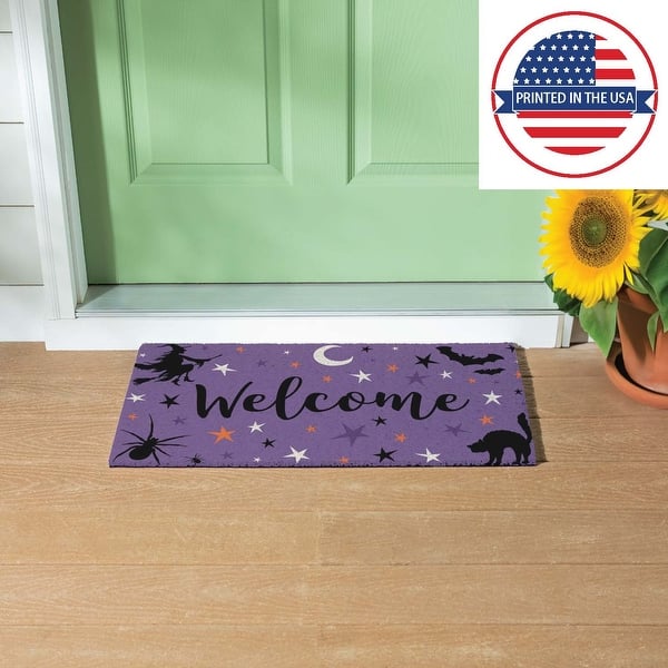16 in. x 28 in. PVC Halloween Witchy Welcome Door Mat - Bed Bath ...