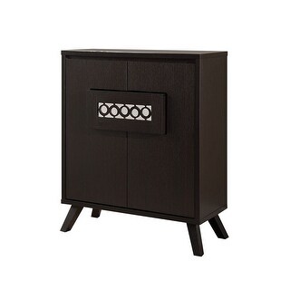 Buffet with Lattice Design Front Drawer and Multiple Cubbies, Dark ...