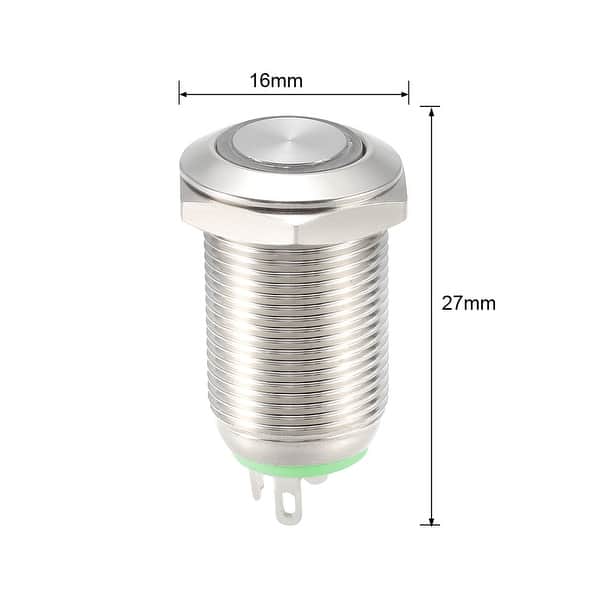 Latching Metal Push Button Switch 12mm Mounting Dia 1NO 12V LED Light ...