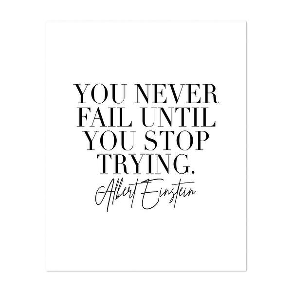 Typography Albert Einstein Black White People Art Print/Poster - Bed ...