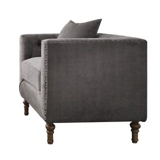 Lassiter Grey Square Arm Accent chair with Accent Pillow - Bed Bath ...