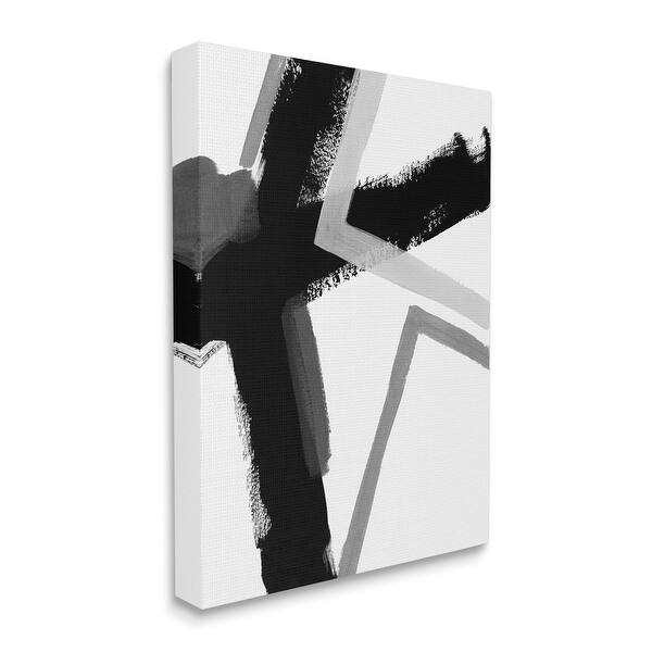 Stupell Bold Angle Abstract Design Black Grey Lines Canvas Wall Art ...