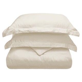 HomeRoots Ivory King Cotton Blend 300 Thread Count Washable Duvet Cover ...