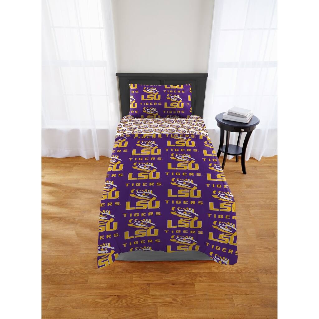 NCAA LSU Tigers 4-piece Twin XL Bed in a Bag Set - Overstock - 29891946