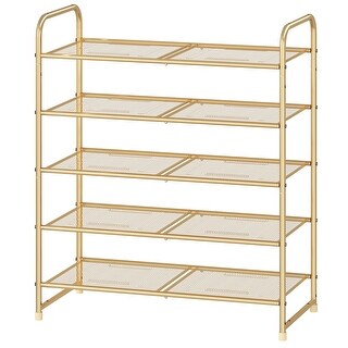 5-Tier Stackable Shoe Rack, Expandable & Adjustable Shoe Shelf Storage ...