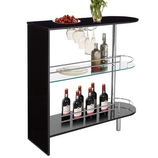 Modern Bar Cabinets Table Display Cabinet with Tempered Glass Shelves ...