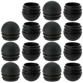1 1/4" 32mm OD Plastic Domed Round Ribbed Tube Inserts Pipe End Cover ...