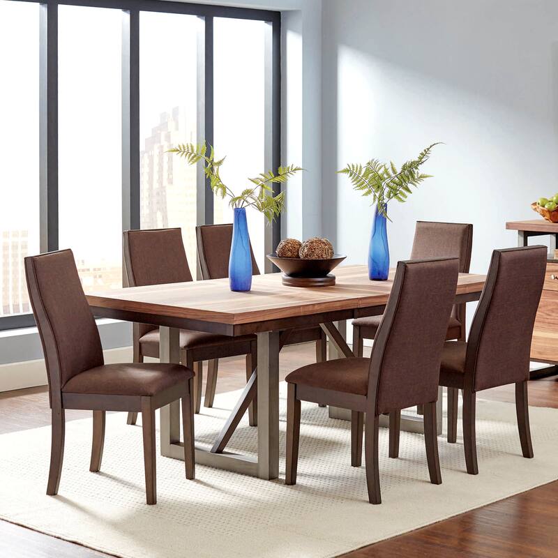 Mid-Century Modern Wooden Block Design Dining Set - Overstock - 36553191
