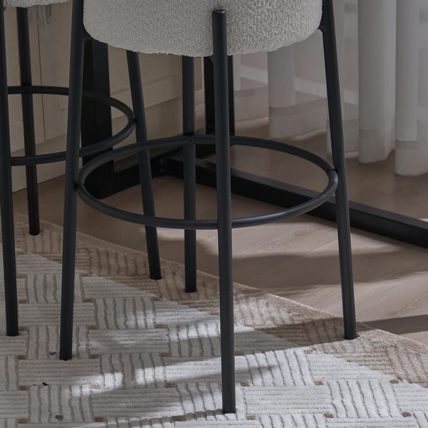 Set of 2 Contemporary Round High Bar Stools - 30" Height, Perfect for ...