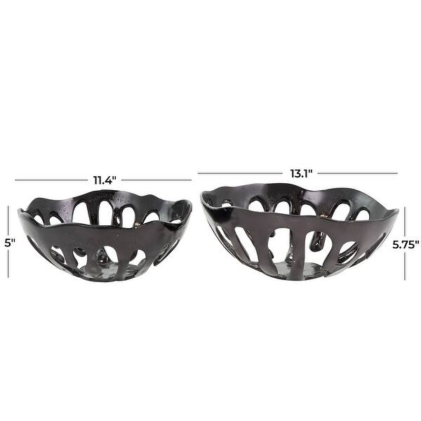 Aluminum Metal Drip Decorative Bowl with Open Frame Design (Set of 2 ...
