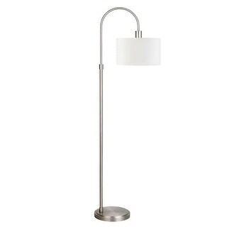 Brushed Nickel Floor Lamp with Fabric Shade - 21" x 70" - Bed Bath ...