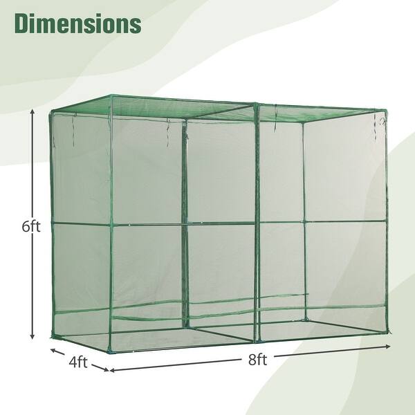 Aoodor 8'x4'x6' Crop Cage Plant Protection Netting Tent with Zipper ...