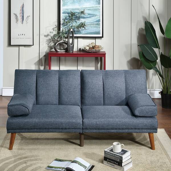 Polyfiber Adjustable Sofa Plush Couch With Wood Legs - Bed Bath ...