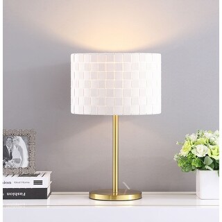 Bender Beige and Gold Drum Shade Table Lamp - Bed Bath & Beyond - 39103043