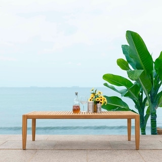 SAFAVIEH Couture Samoa Brazilian Teak Patio Coffee Table - 47"W x 24"D ...