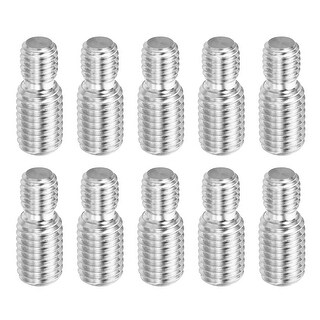 10pcs M8x1.25 to M10x1.5 Double End Threaded Stud Screw Bolt Rod 25mm ...
