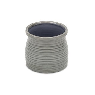 5" Gray Round Ripple Curved Planter Pot - Bed Bath & Beyond - 38004585