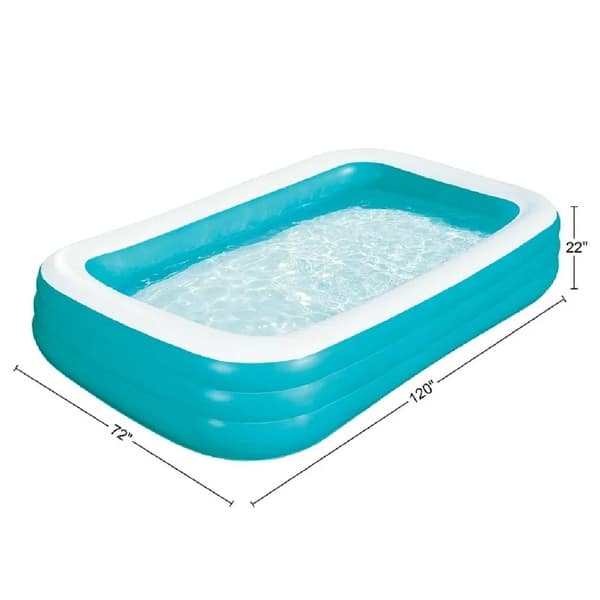 Blue Inflatable Rectangular Family Swimming Pool - Bed Bath & Beyond ...