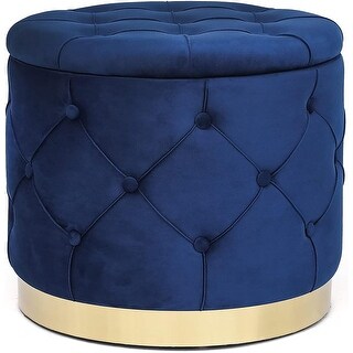 Round Storage Vanity Stool,Blue - Blue - Bed Bath & Beyond - 40120018