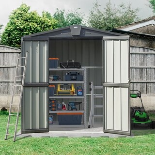 5.7x 3 FT Outdoor Storage Shed Metal Garden Shed with Lockable - Bed ...