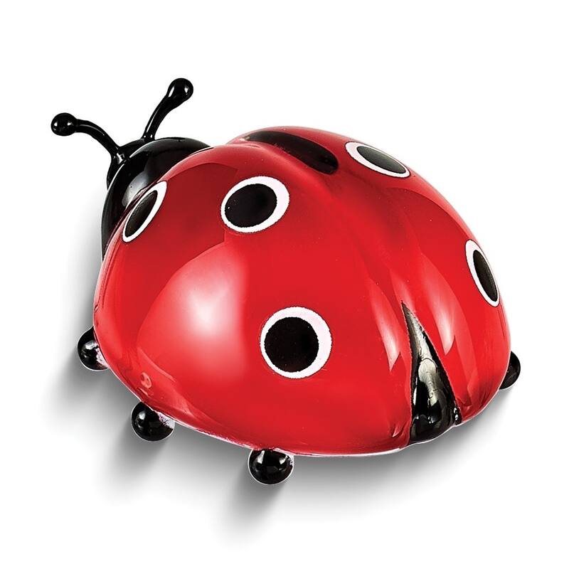 Curata Red Ladybug Handcrafted Glass Figurine - Overstock - 36202812