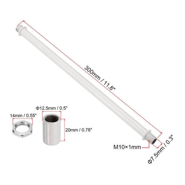 4set M10x1 Threaded Extension Rod Kit 300mm Coupling Nut with Pipe Hex ...