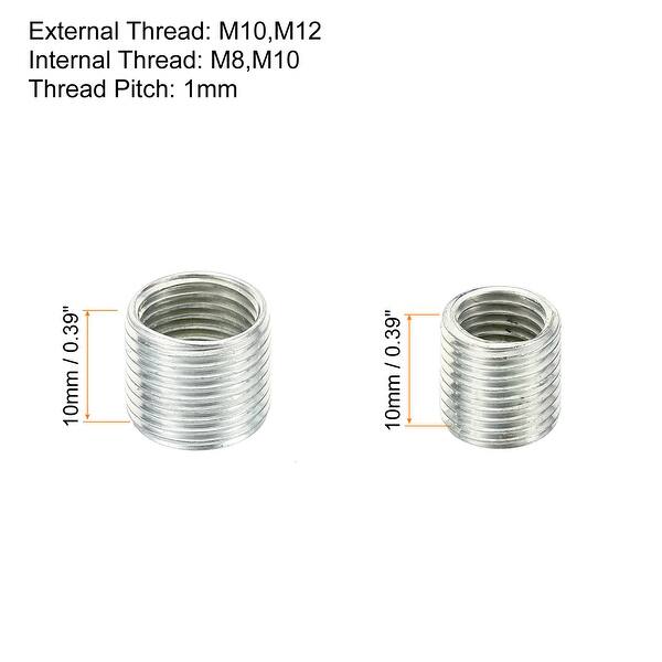 M10xM8 M12xM10 Thread Adapter Sleeve Reducing Nut 10mm Screw Connector ...