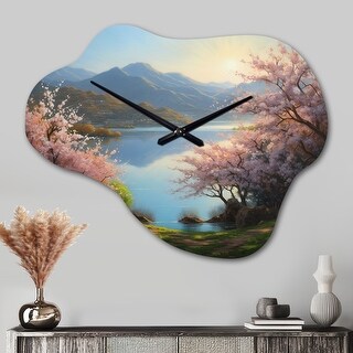 Designart - Cherry Blossom Trees By The Water I - Tree Floral Wall ...