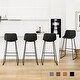 Modern Faux Leather Metal Frame Counter Height Bar Stools (Set of 4 ...