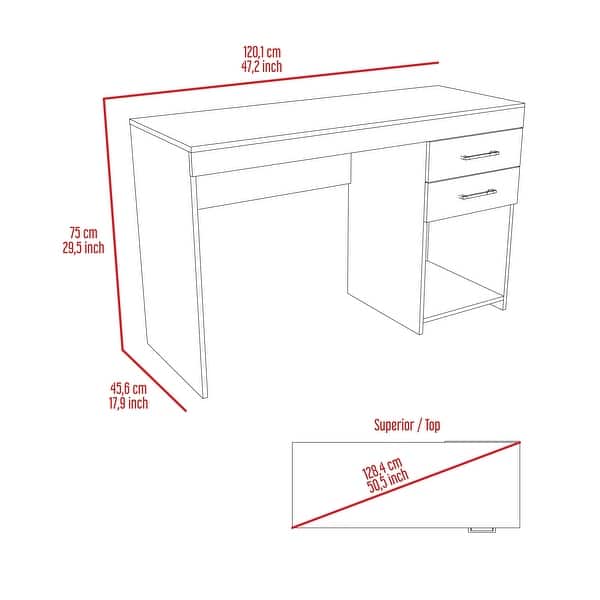 Modern Home Office Computer Desk with Storage Drawers and Open Shelf ...