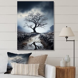 Designart "Tree Monochrome Tranquil Shades III" Tree Monochrome Canvas ...
