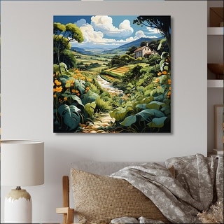 Designart "Countryside Summer Vines In II" Landscapes Wall Decor - Bed ...