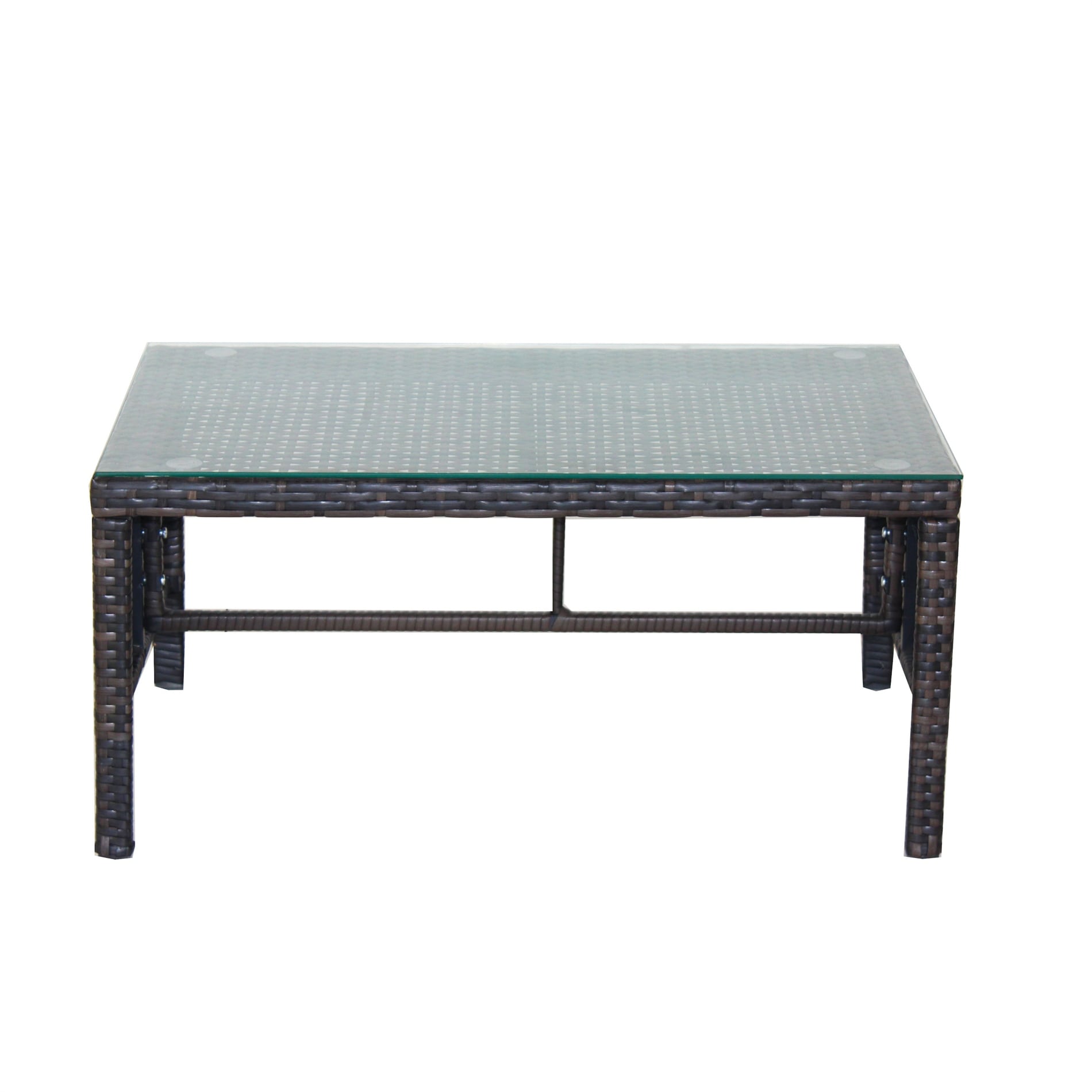 Outdoor patio Furniture 1 Coffee Table with clear tempered glass - On ...