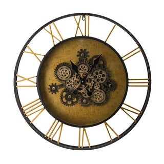 Round Cut Out Roman Numerals Gear Wall Clock - 28" - Bed Bath & Beyond ...