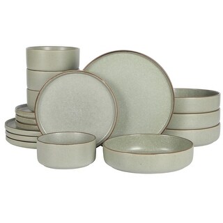 Gibson Elite Gelston Stoneware Matte Reactive Glaze 16 Piece (Service ...