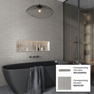 Apollo Tile Gray 4-in. x 4-in. Matte Glossy Ceramic Mosaic Tile (5.38 ...